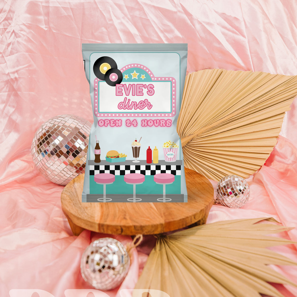 Sock Hop Chips Bag Label | 1950s Birthday Printable Party Decor | 50s ...