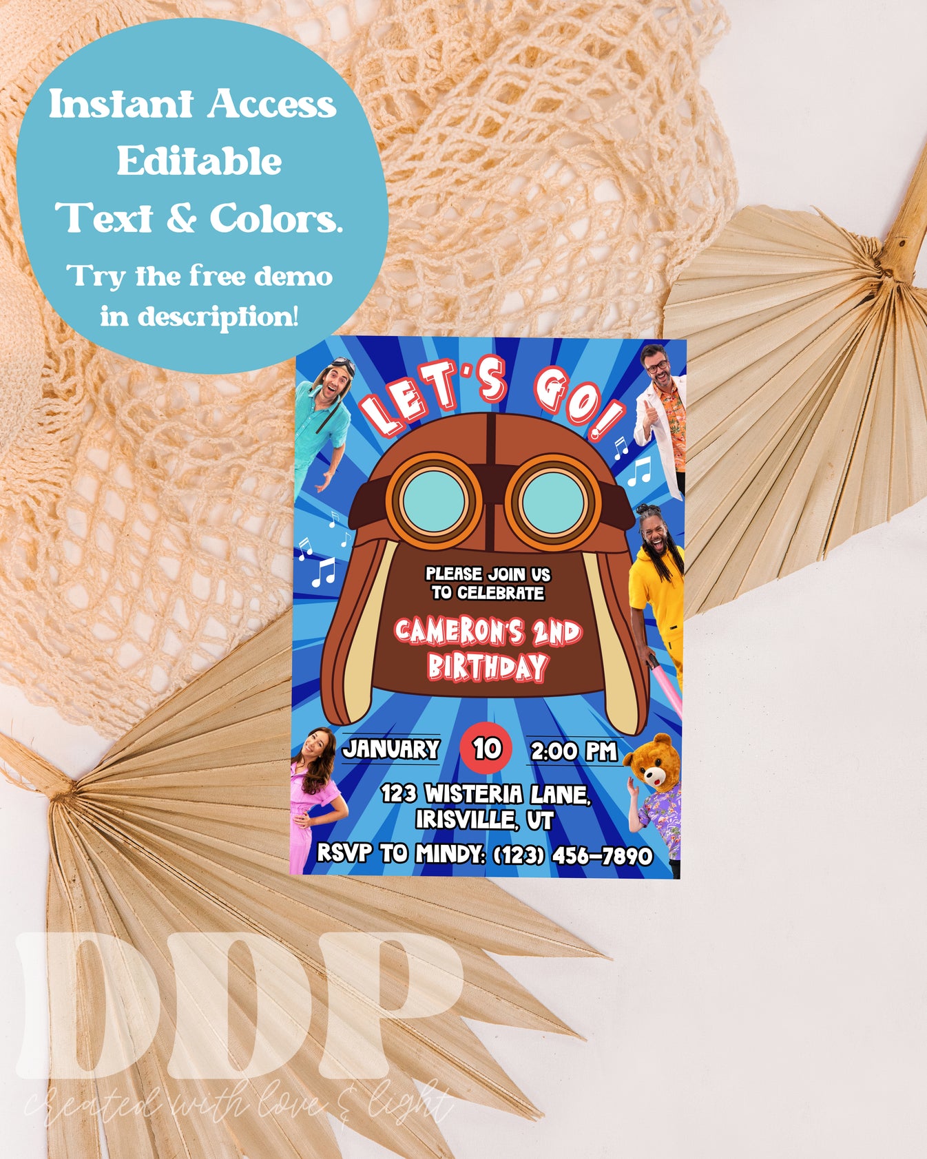 Danny Go Birthday Invitation | Boys Birthday Invite | Danny Go Party T ...