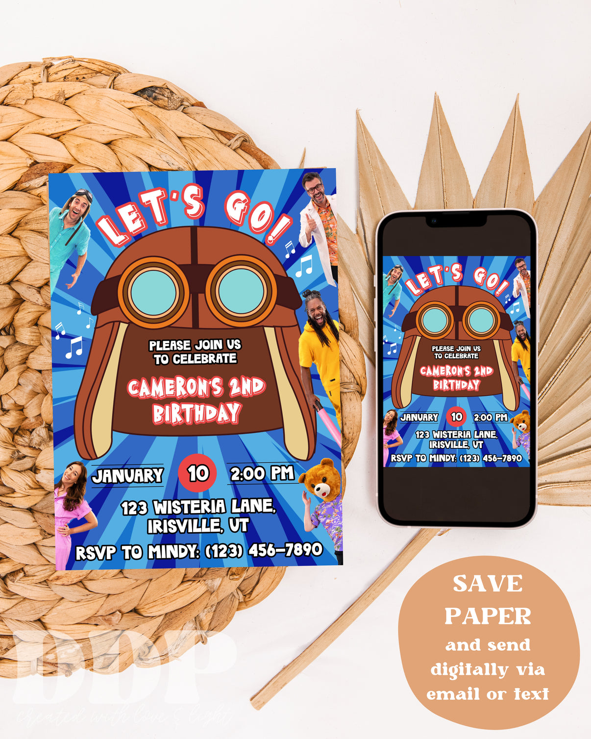 Danny Go Birthday Invitation | Boys Birthday Invite | Danny Go Party T ...