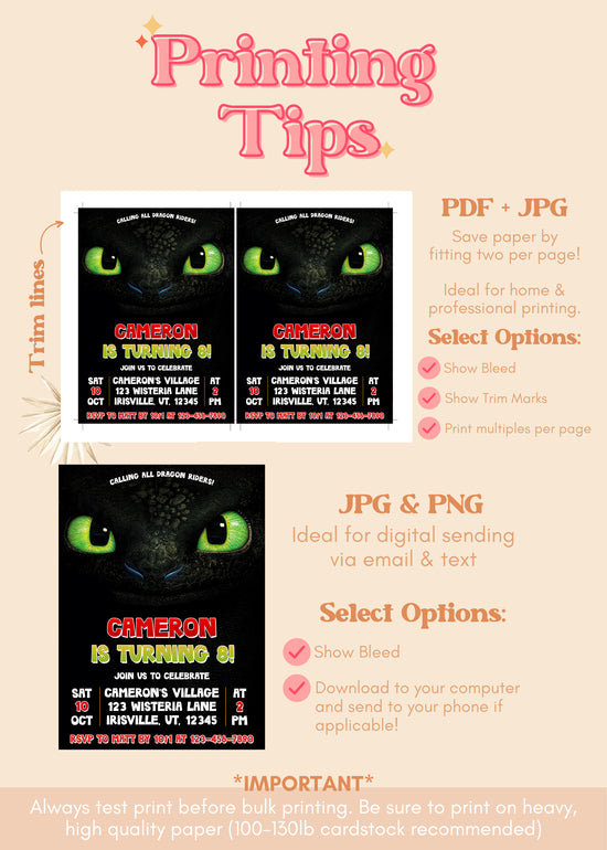 Toothless Invitation | How to Train Your Dragon Birthday Invitation ...