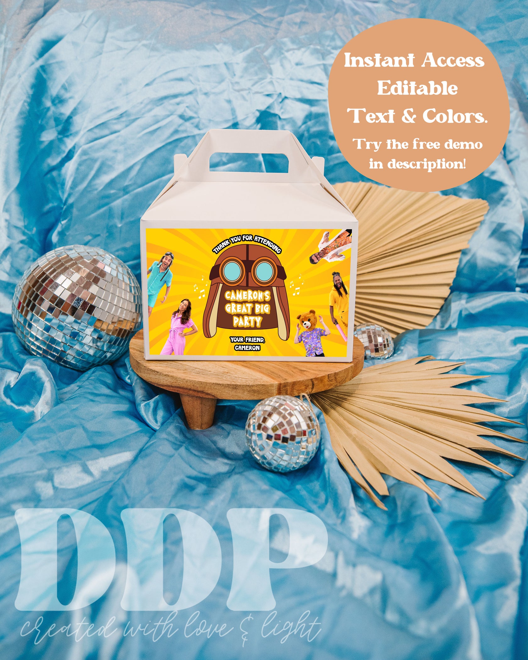 Danny Go Gable Box Label | Danny Go Party Decor | Great Big Party Prin ...