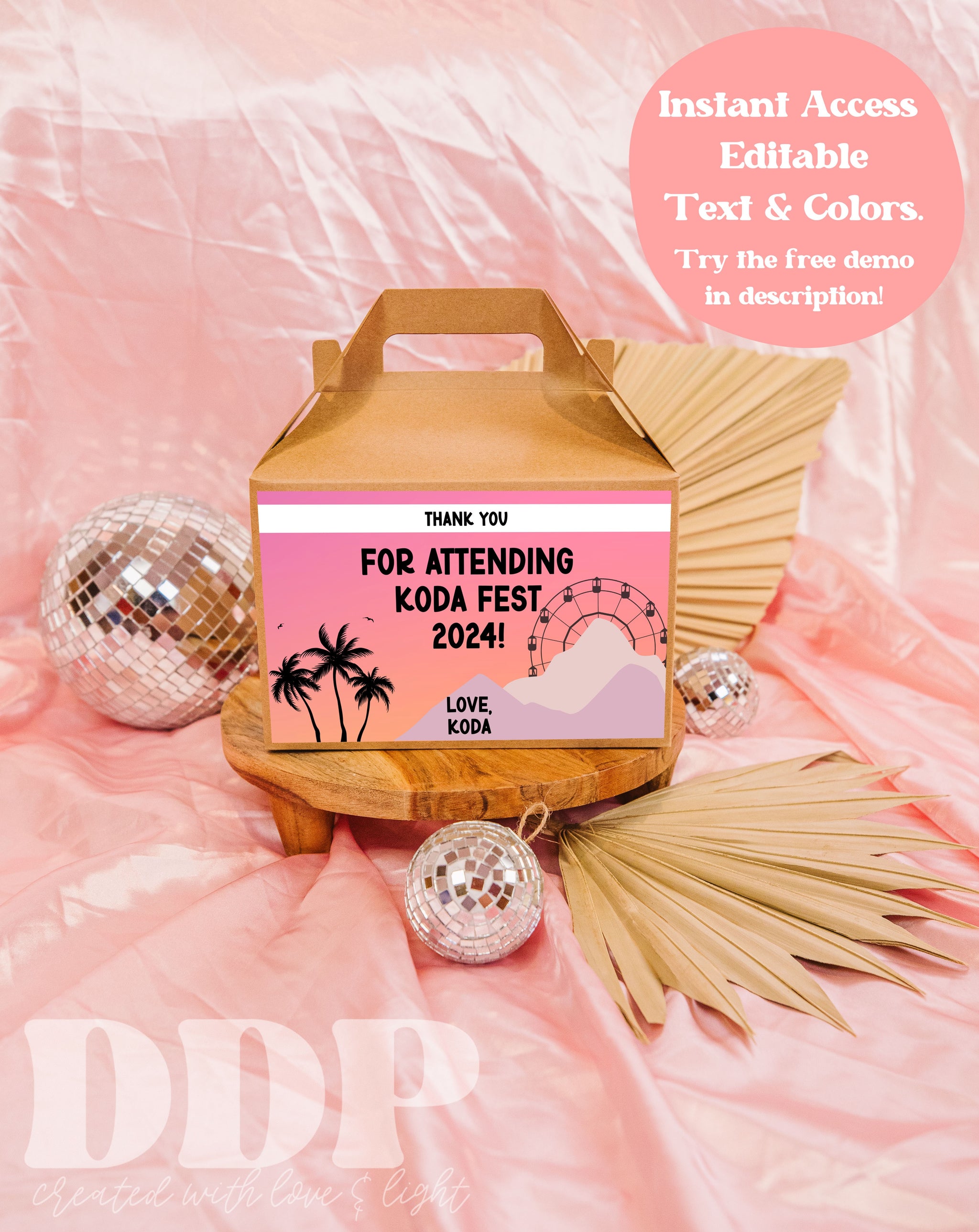 Music Festival Gable Box Label | CUSTOM FEST VIP Concert Pass Printabl ...