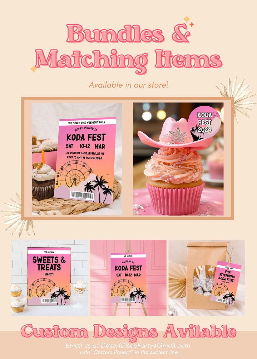 Music Festival Food Tent Label | CUSTOM FEST VIP Concert Pass Party De ...