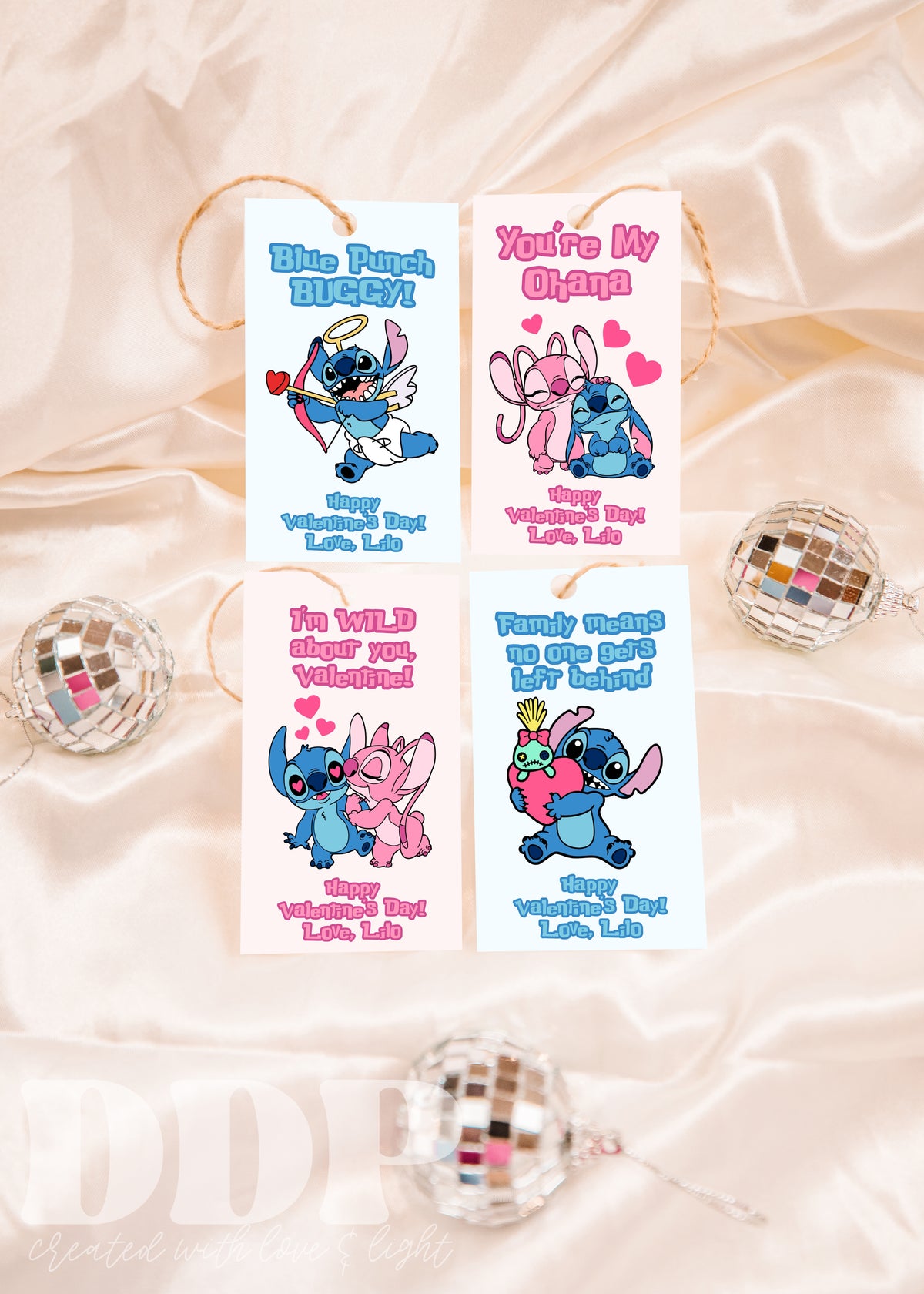 Stitch Valentine Cards Bundle | Printable Disney Valentine Gift Tags ...
