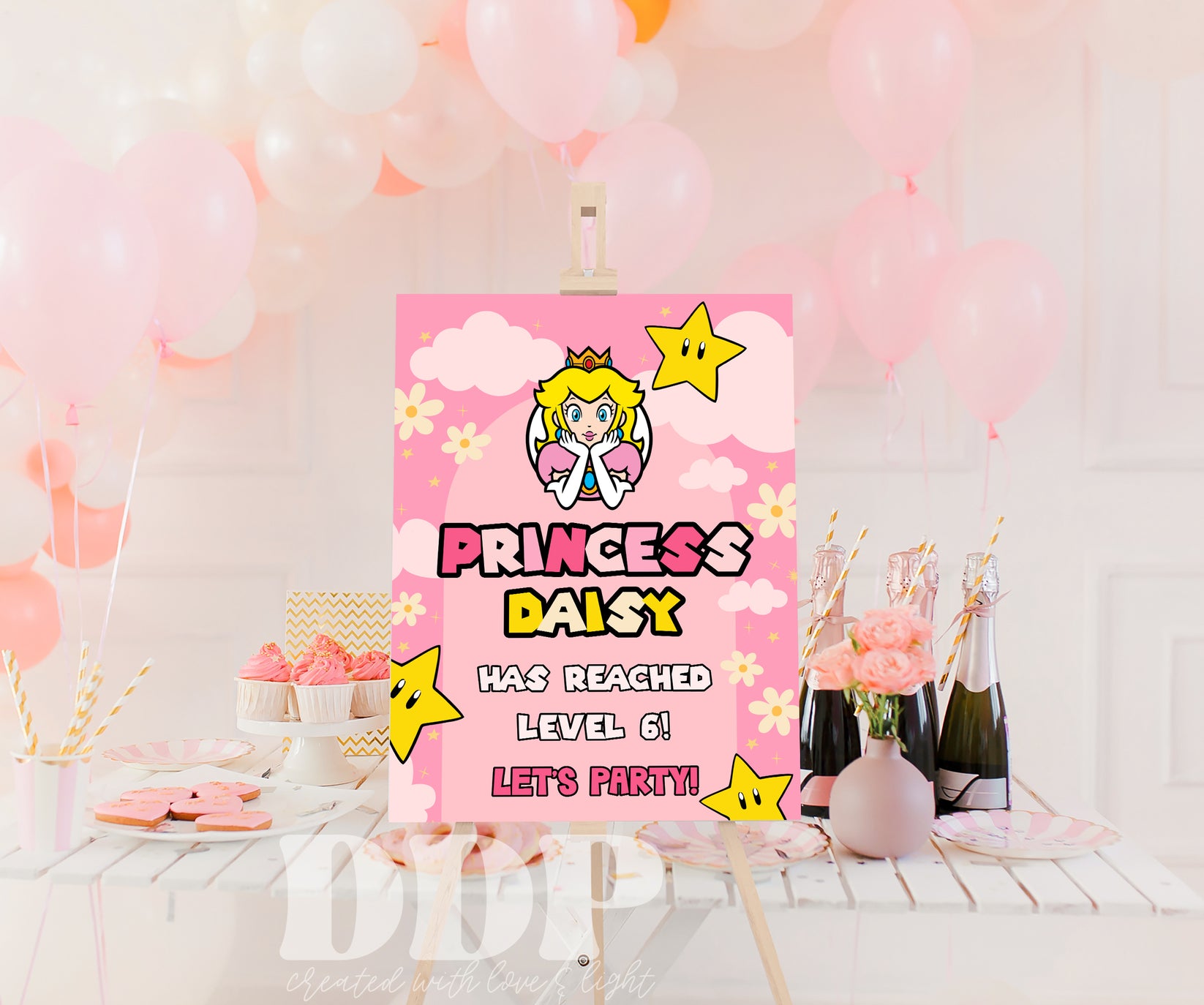 Princess Peach Themed Welcome Sign | Princess Peach Printable Party Su ...