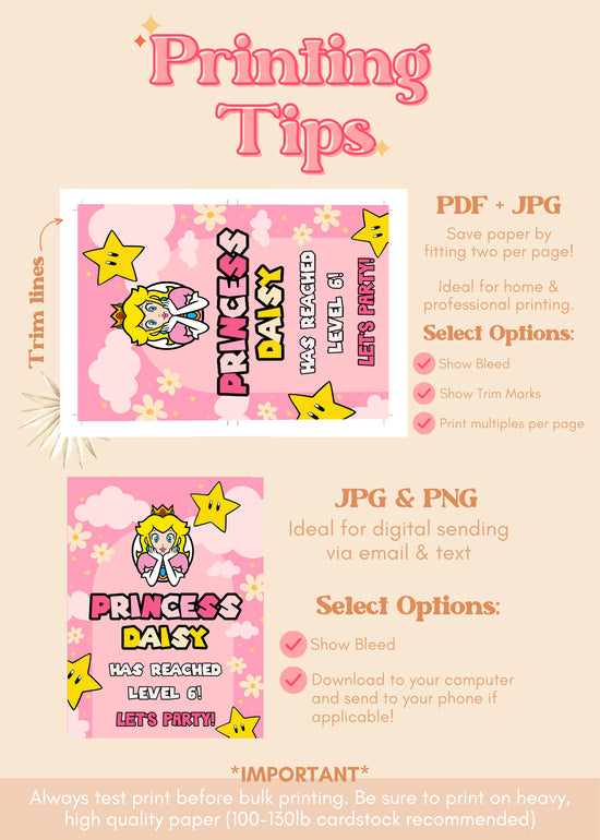 Princess Peach Themed Welcome Sign | Princess Peach Printable Party Su ...