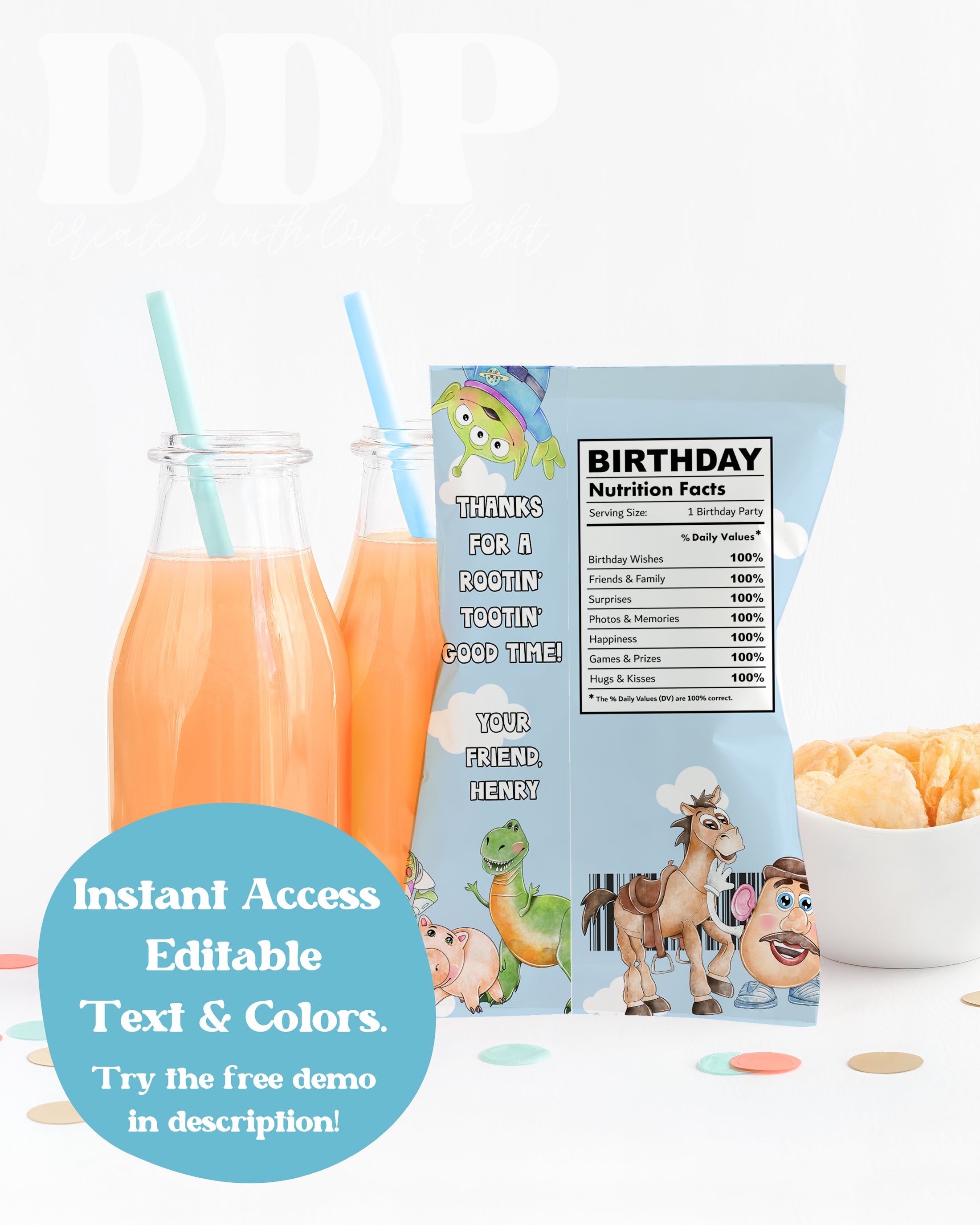 Toy Story Birthday Chips Bag Label | Toy Story Printable Party Decor ...