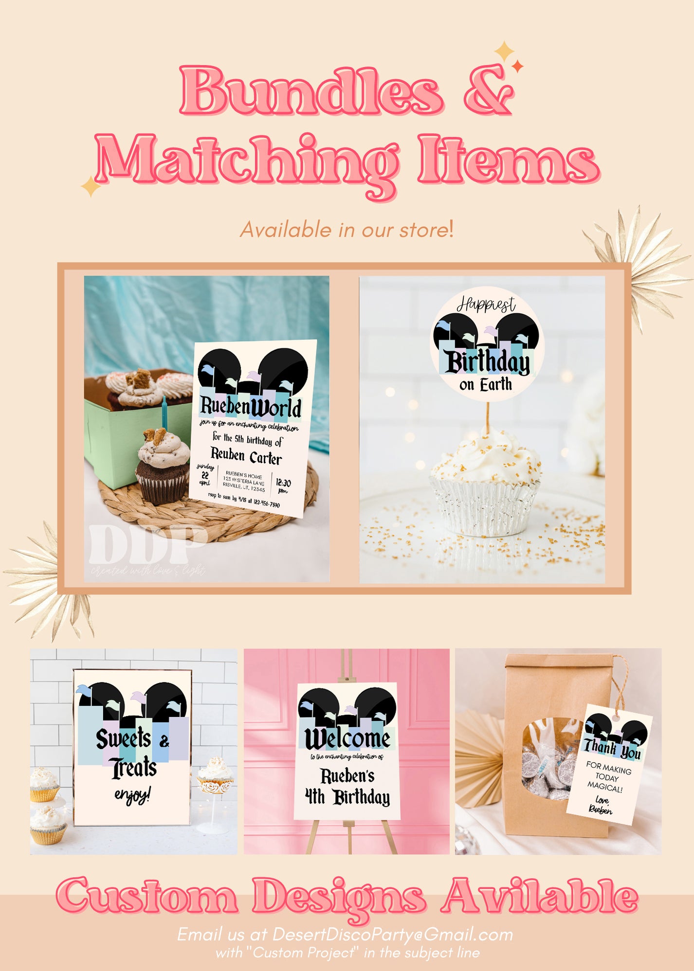 Disneyland Inspired Table Signs | Vintage Disneyland Party Supplies Ed ...