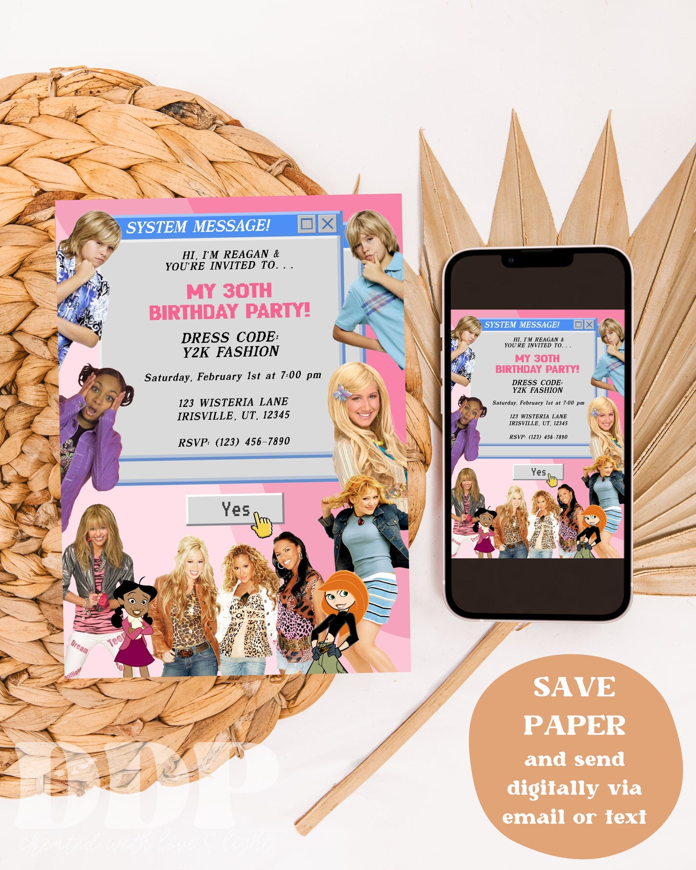 Y2K Disney Channel Birthday Party Invitation | Hannah Montana Lizzie M ...
