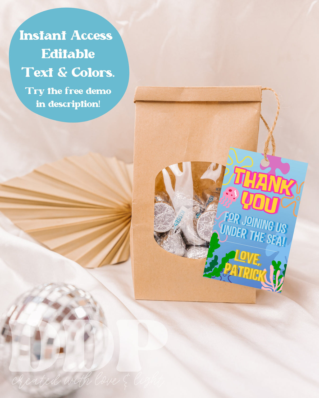 Colorful Spongebob Birthday Gift Tag | Spongebob Party Editable Favor ...