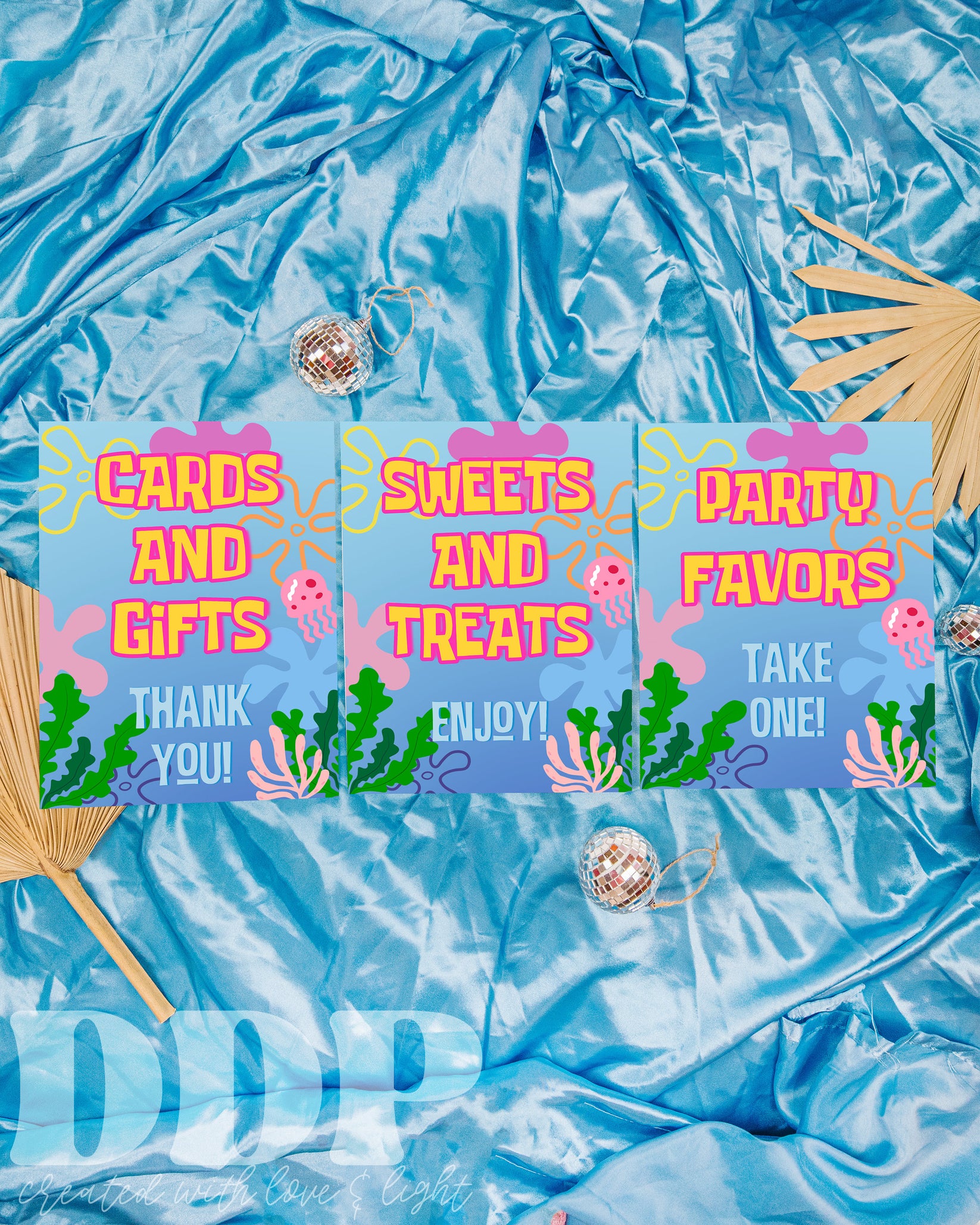 Spongebob Table Signs | Printable Colorful Spongebob Party Supplies ...