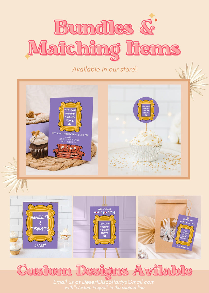 Friends Food Labels | Friends Themed Birthday Party Decor Editable Buf ...