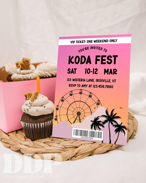 Music Festival Birthday Invitation | ANY AGE Kidchella Concert Birthda ...