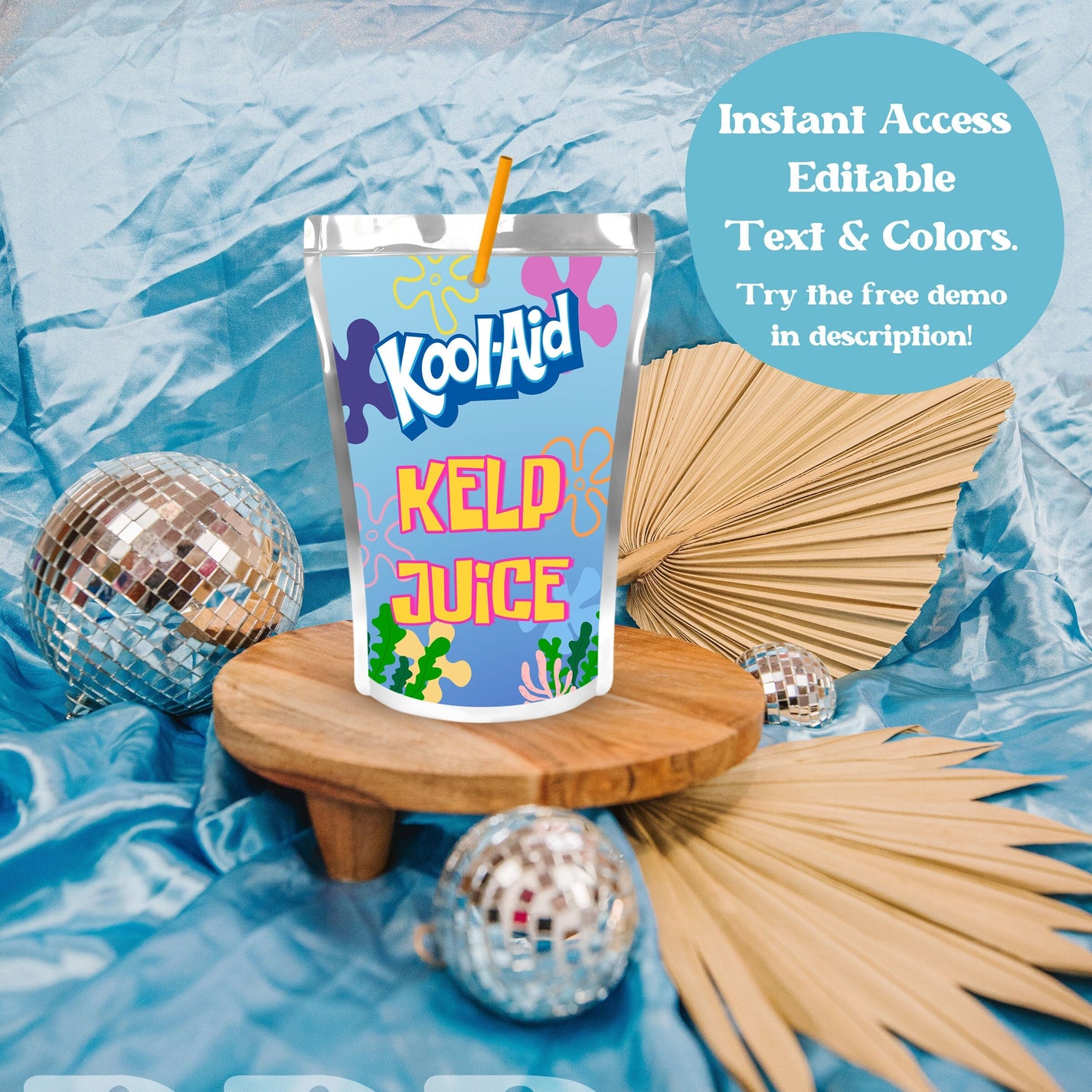 Spongebob Juice Pouch Label | Printable Colorful Spongebob Party Decor ...